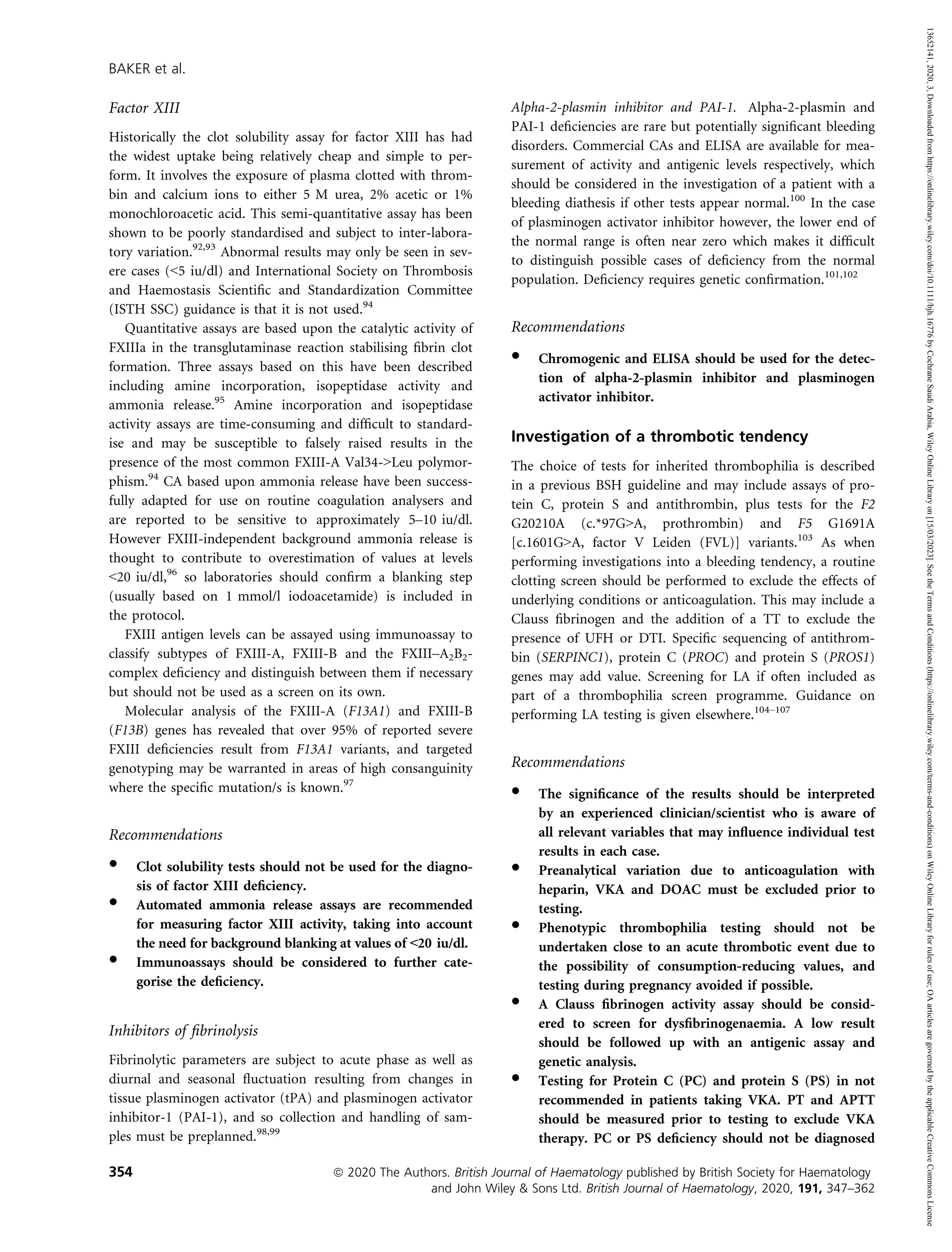 Br J Haematol - 2020 - Baker - Guidelines on the laboratory aspects of ...