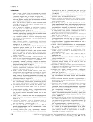 Br J Haematol - 2020 - Baker - Guidelines on the laboratory aspects of ...