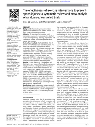 Br j sports med 2014 effectiveness of exercise interventions | PDF