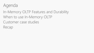 SQL Server In-Memory OLTP Case Studies | PPTX