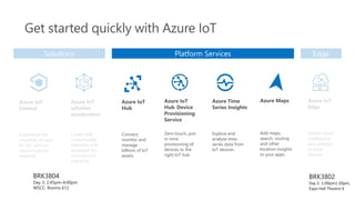Azure IoT Platform services - The modern IoT developer toolbox | PPTX