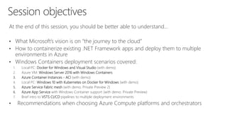 Modernizing existing .NET applications with Windows Containers and Azure cloud | PPT