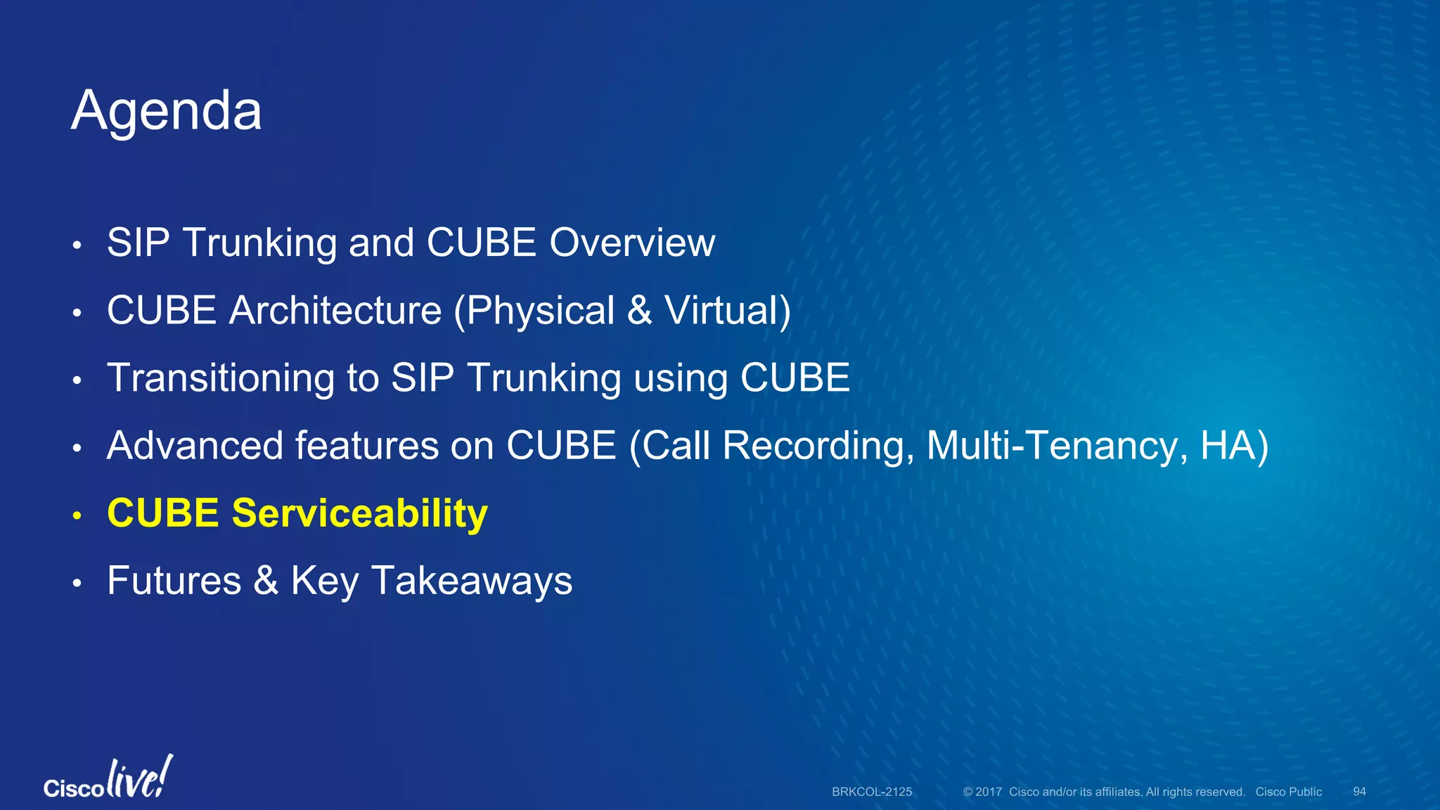 Deploying SIP Trunks with Cisco Unified Border Element (CUBE/vCUBE ...