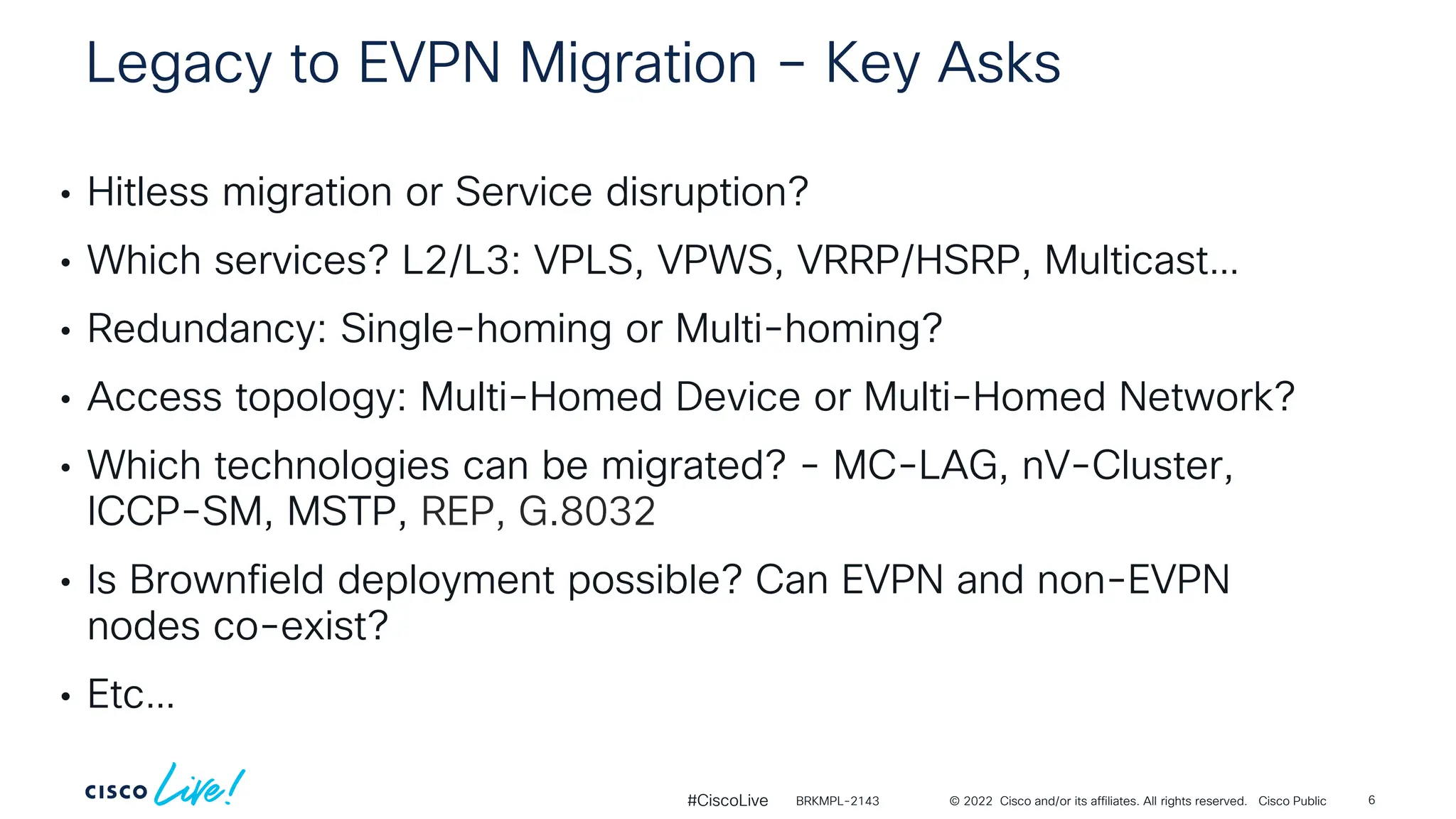 EVPN: Migration from Legacy to Modern Architecture | PDF