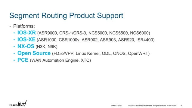 Cisco Live! :: Introduction to Segment Routing :: BRKRST-2124 | Las Vegas 2017 | PDF | Computer ...
