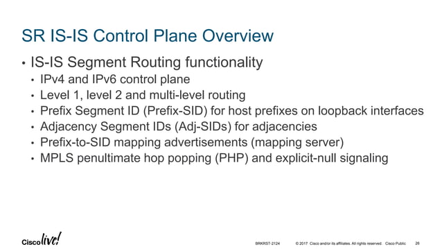 Cisco Live! :: Introduction to Segment Routing :: BRKRST-2124 | Las Vegas 2017 | PDF | Computer ...