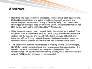 Cisco Live! Designing Multipoint WAN QoS | PDF