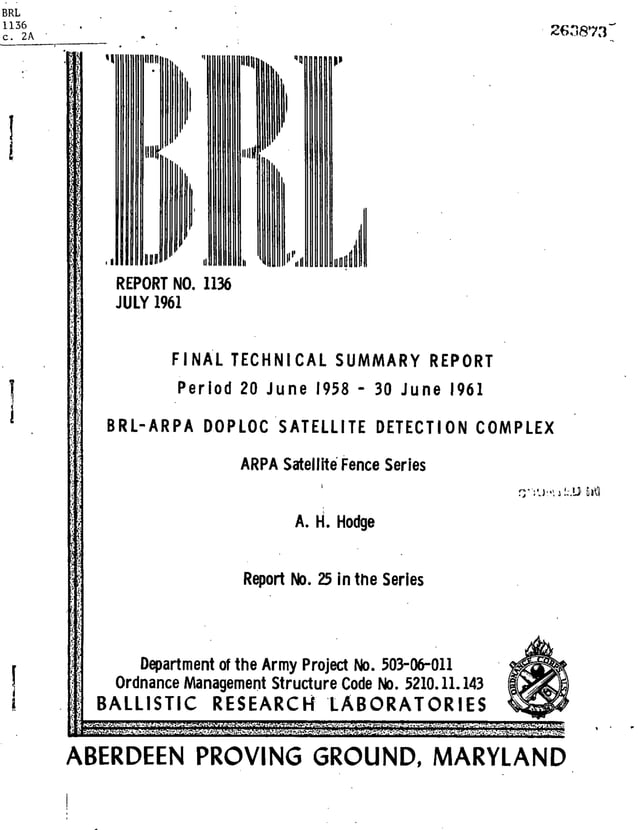 Brl arpa doploc satellite detection complex | PDF Brl arpa doploc satellite detection complex | PDF