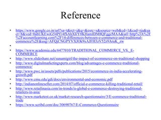 Business Research Methods - Traditional Commerce V/S E-Commerce | PPTX