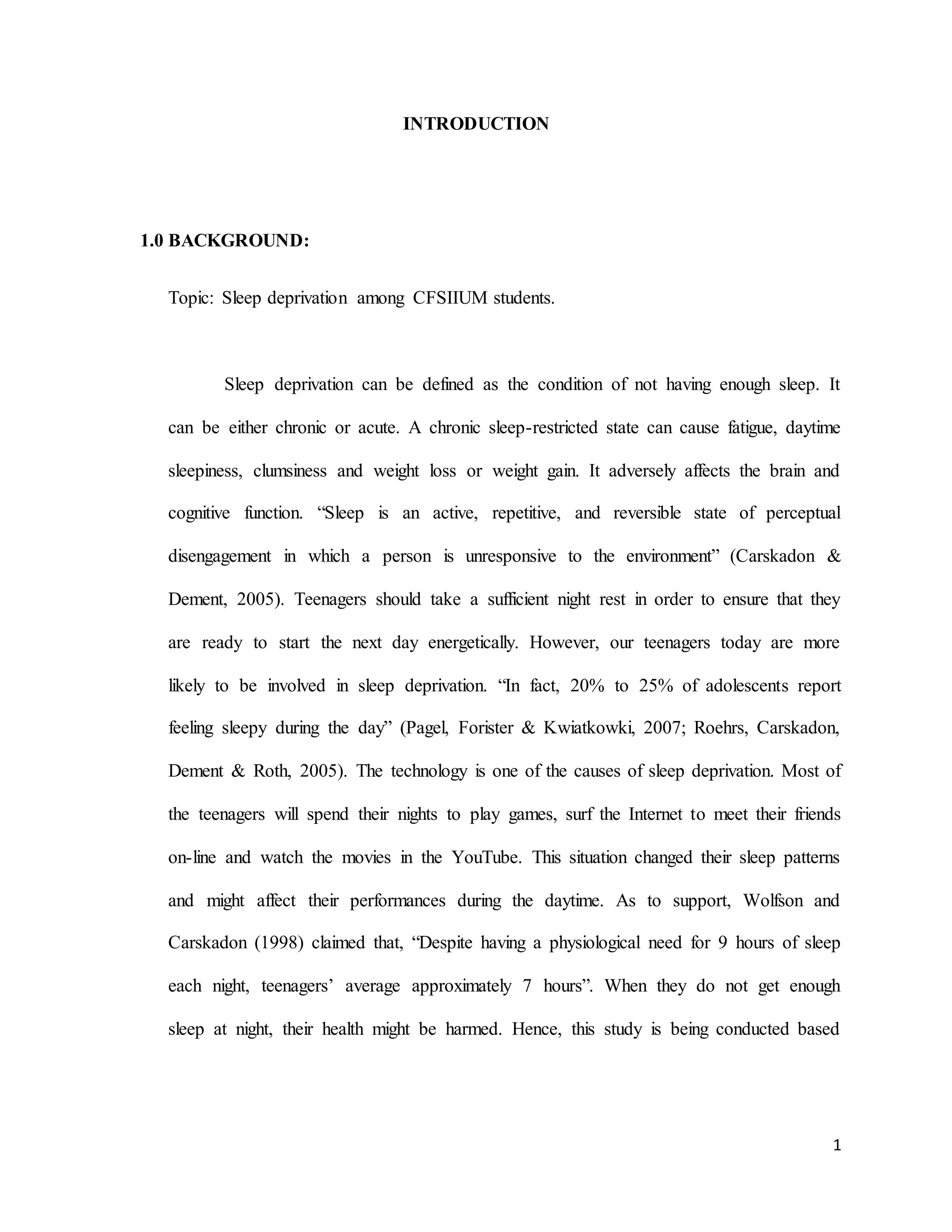 Sleep Deprivation Iium Md