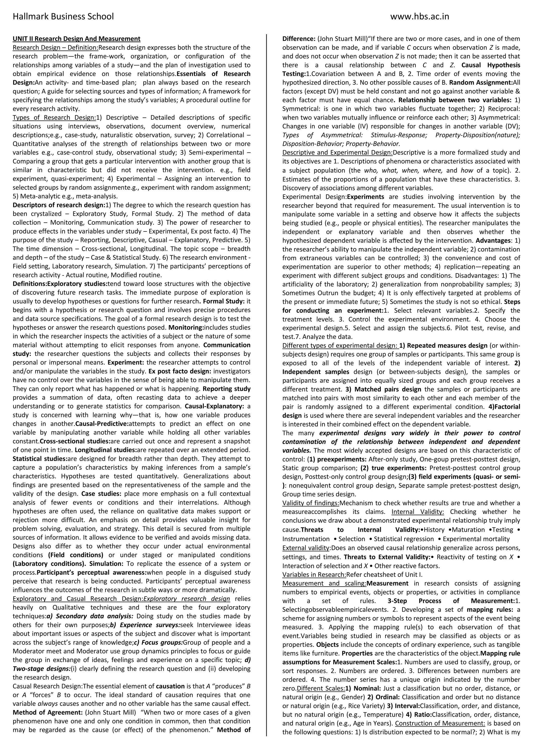 Brm unit ii - cheet sheet | PDF | Physics | Science