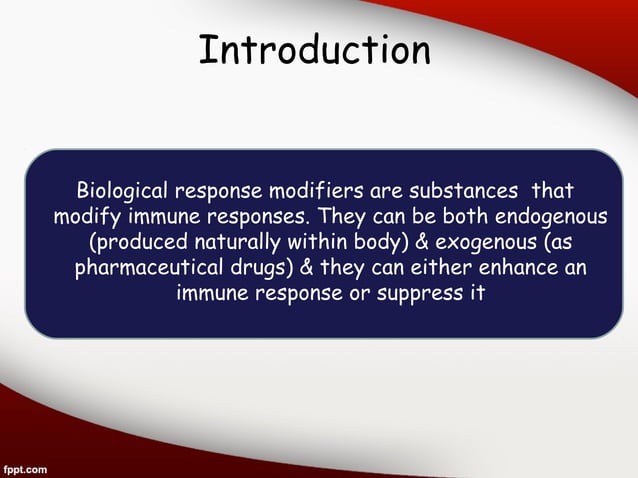 Biological response modifiers | PPT