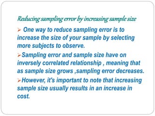 Methods of reducing sampling error-Bindu | PPTX