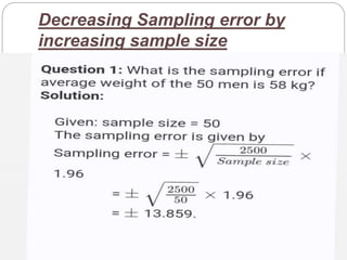 Methods of reducing sampling error-Bindu | PPTX