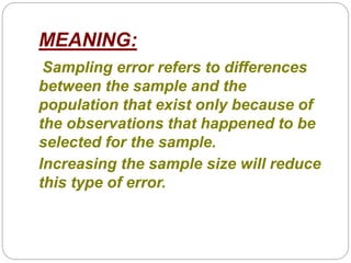 Methods of reducing sampling error-Bindu | PPTX