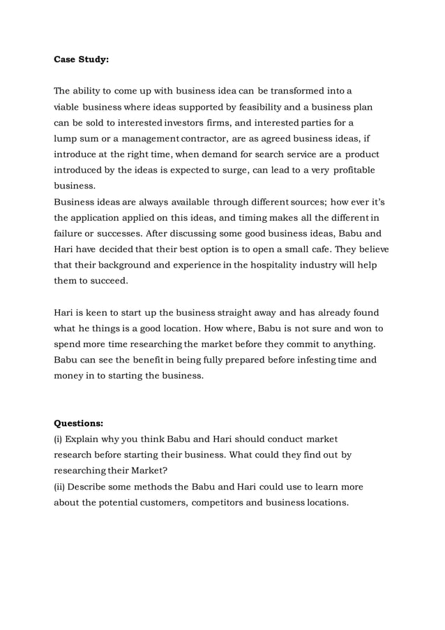 Case Study (business research methodology) | DOCX