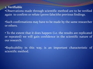 SCIENTIFIC METHOD OF RESEARCH & ITS SPECIAL FEATURES (BRM) | PPTX