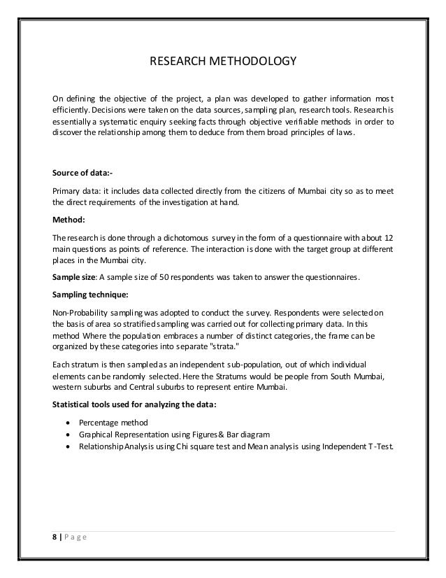 Sample Business Research Project