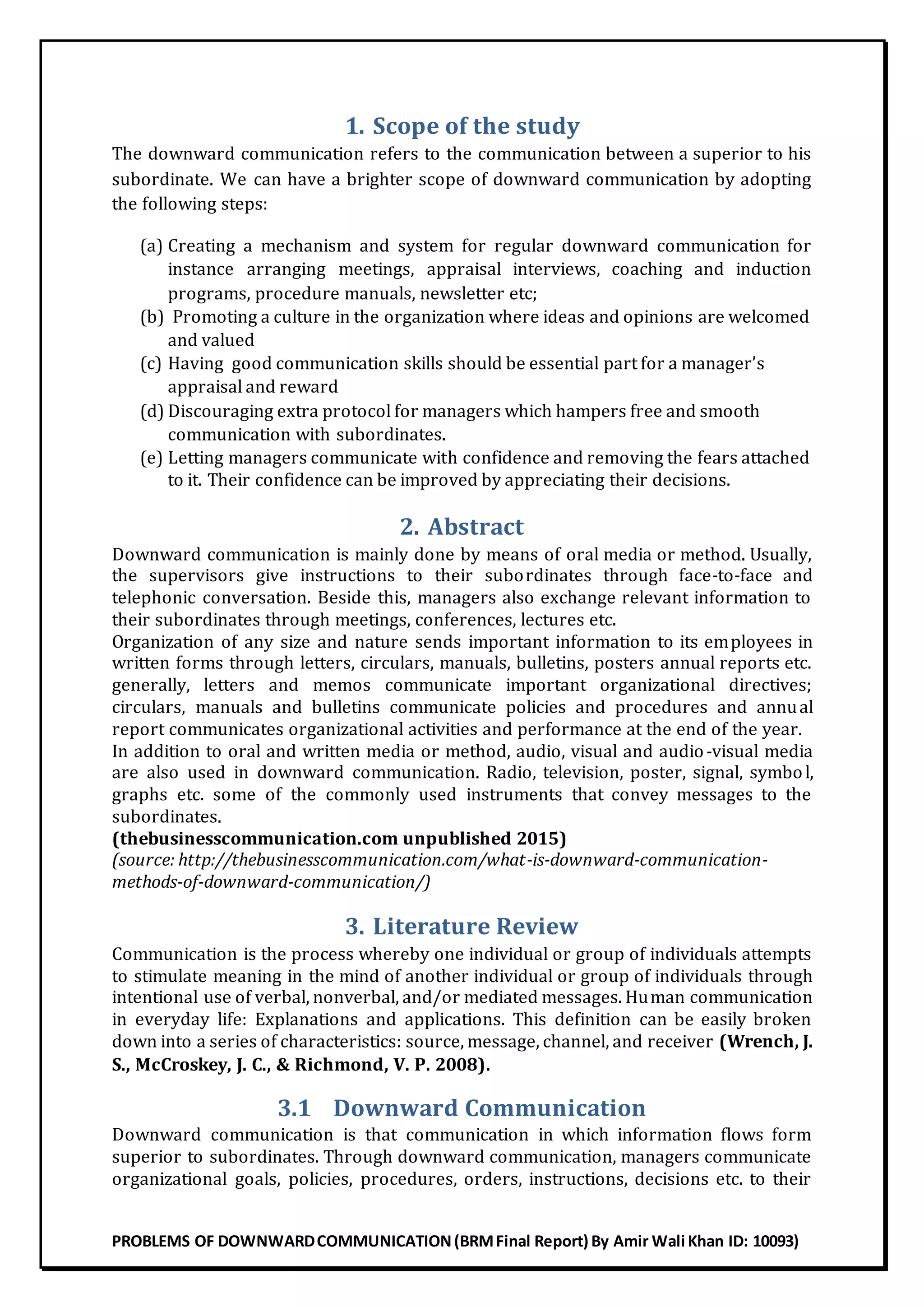 Problems Of Downward Communication | DOCX