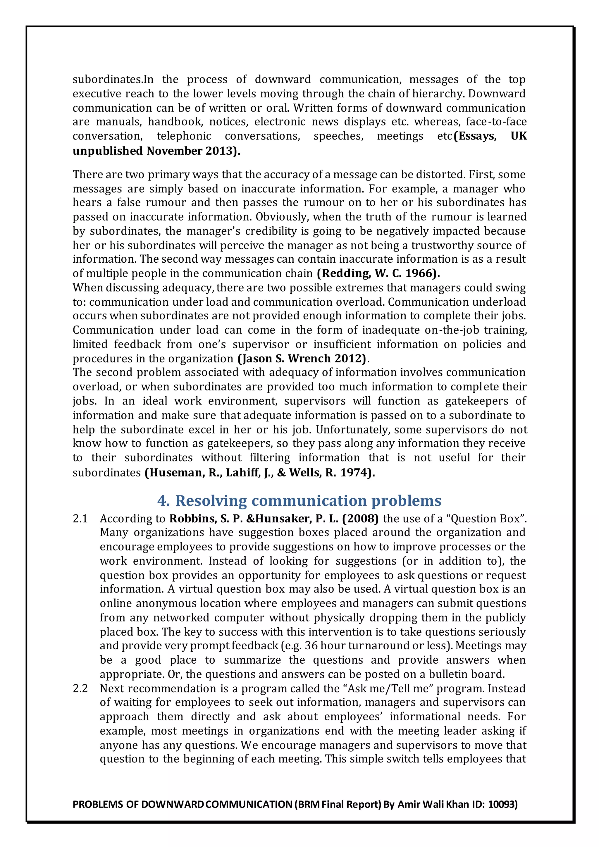 Problems Of Downward Communication | DOCX