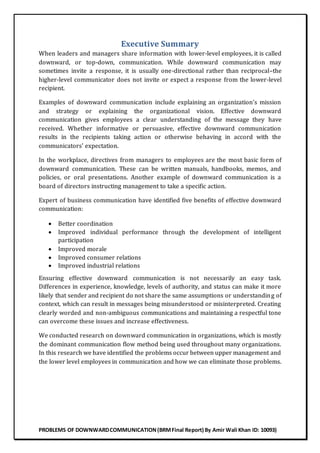 Problems Of Downward Communication | DOCX