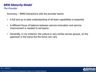 Brm interaction with the business and provider teams | PPT