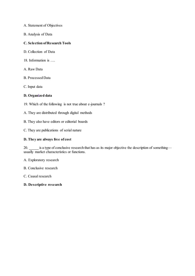 RESEARCH METHODOLOGY MCQ | DOCX | Education