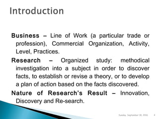 Business research methodology introduction | PPT