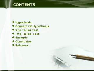 Brm (one tailed and two tailed hypothesis) | PPT