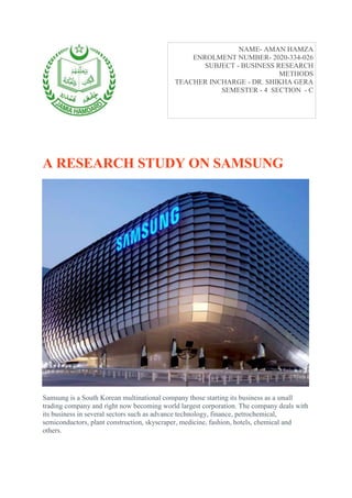 Business Research Methodology on SAMSUNG .docx