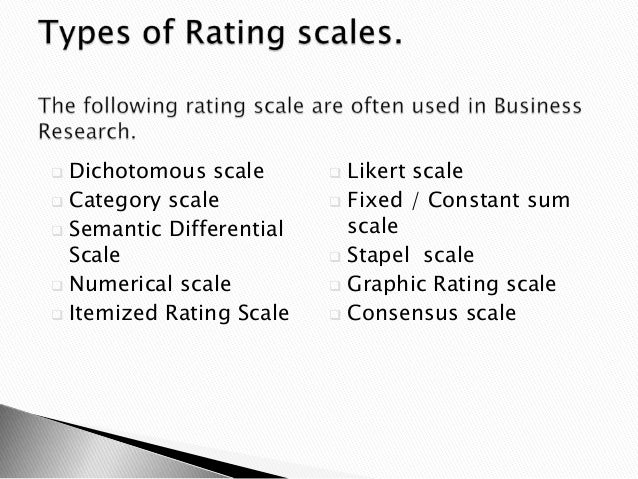 Presentation on Rating scale