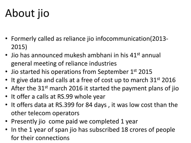 PRESENTATION OF CUSTOMER SATISFACTION ON JIO | PPTX ...