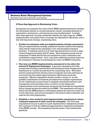 Business Rules Managment Systems; Maximizing Value | PDF | Business ...