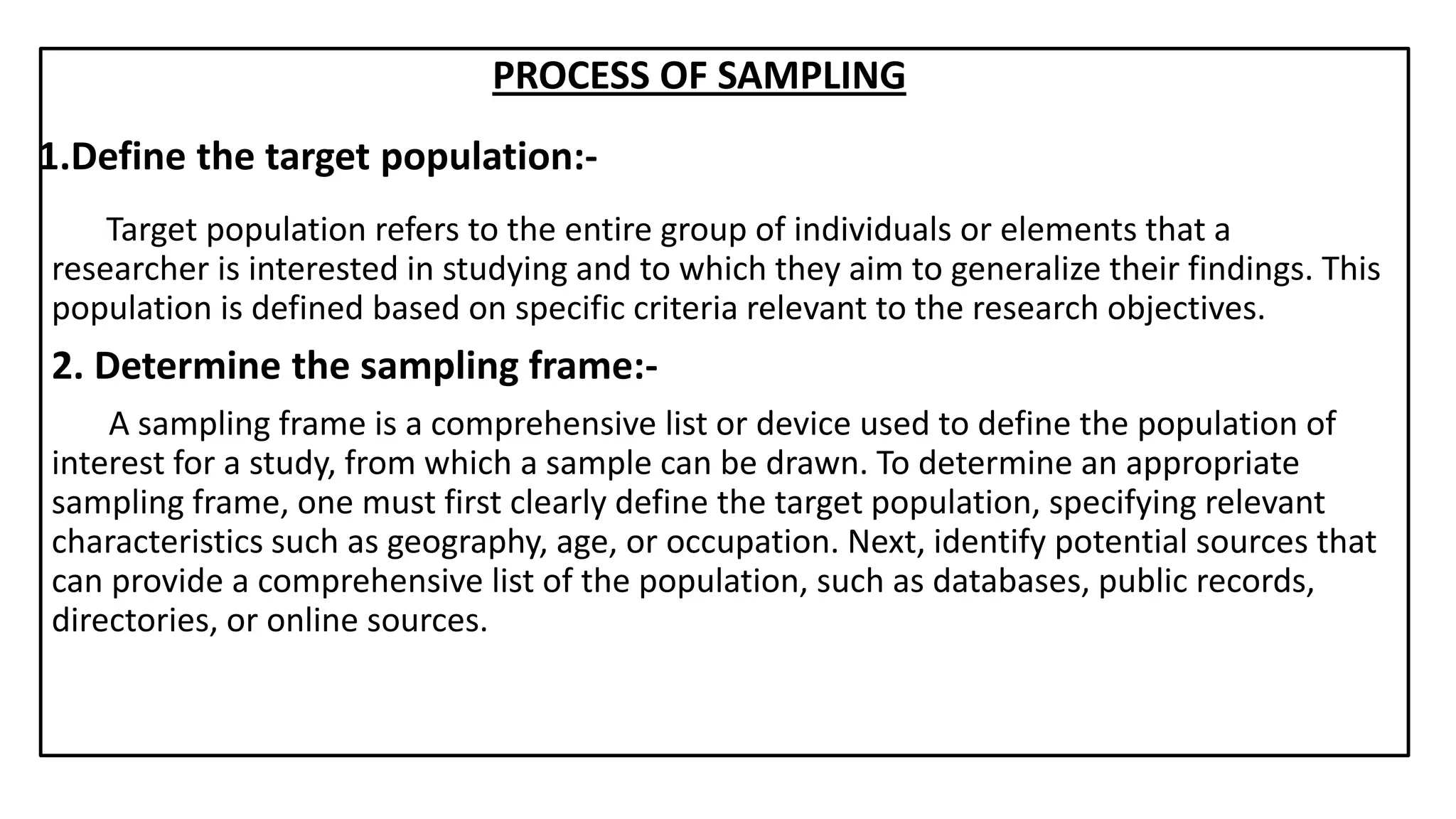 Characteristics of good Sampling and process | PDF
