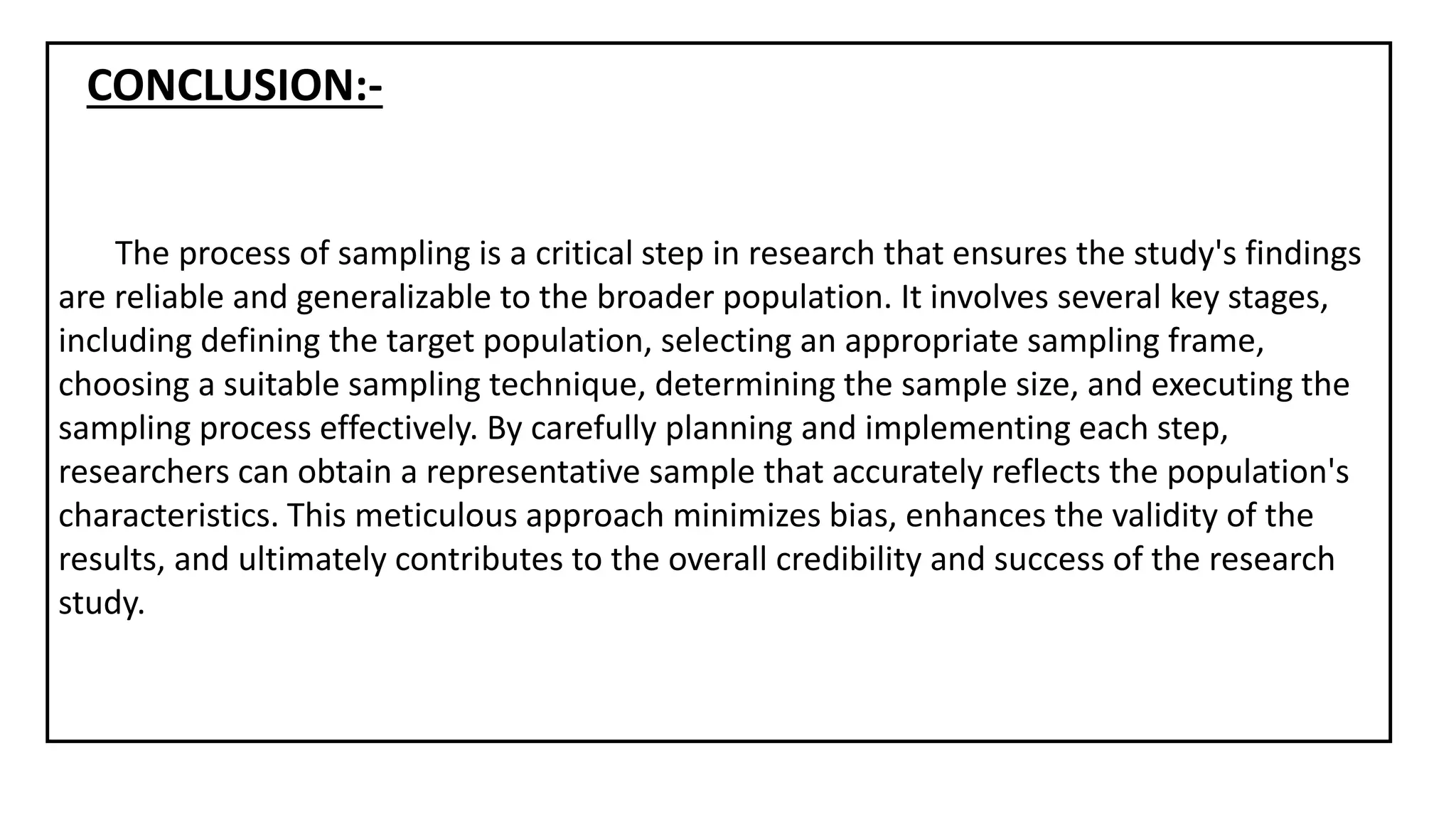 Characteristics of good Sampling and process | PDF