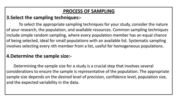 Characteristics of good Sampling and process | PDF | Biological ...