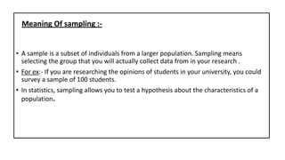 Characteristics of good Sampling and process | PDF
