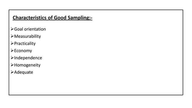 Characteristics of good Sampling and process | PDF | Biological ...