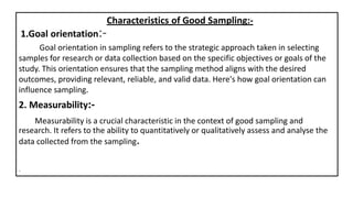 Characteristics of good Sampling and process | PDF