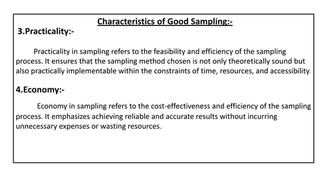 Characteristics of good Sampling and process | PDF | Biological ...
