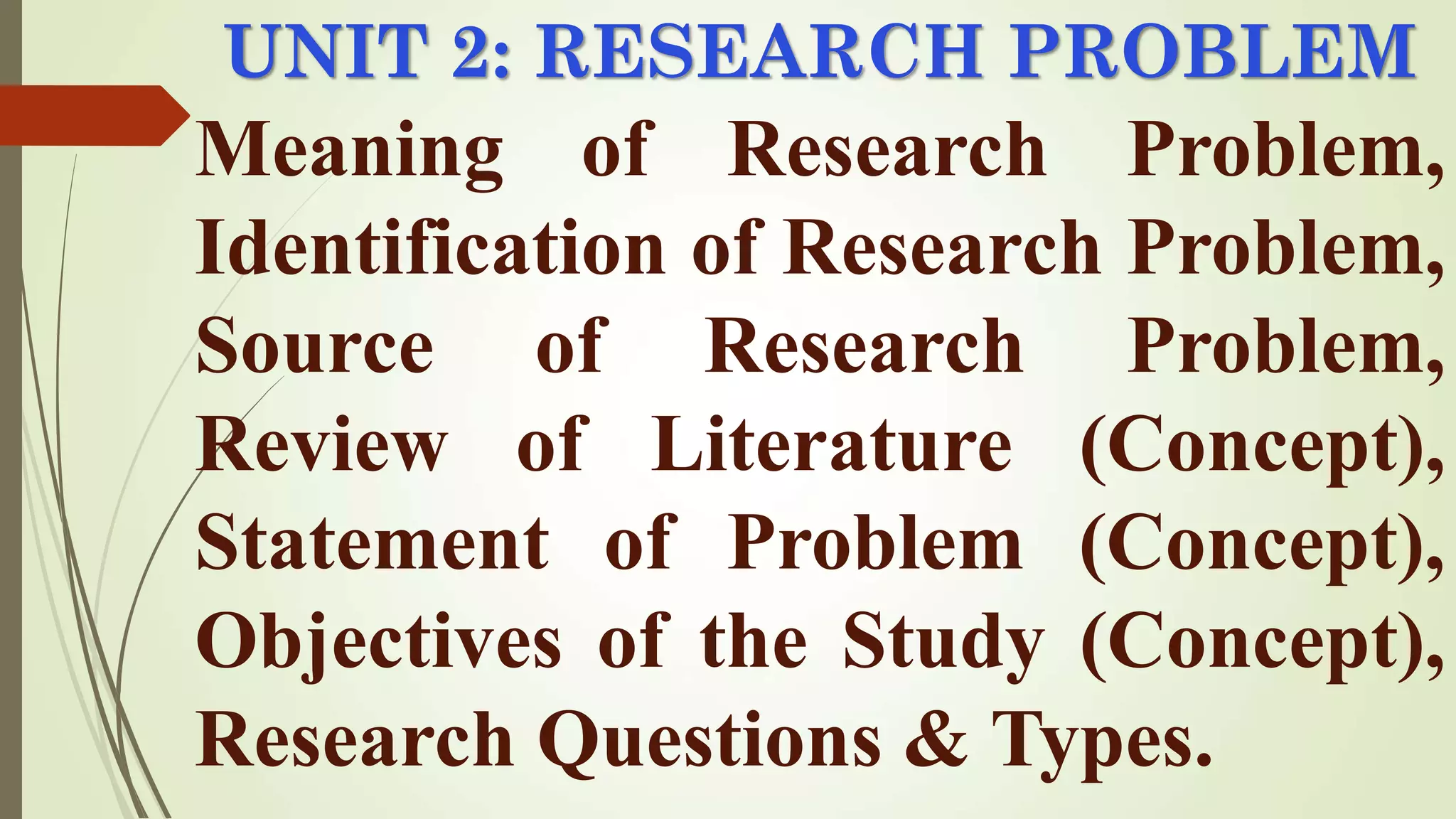 Business Research Methods - Identification of Research Problem ...