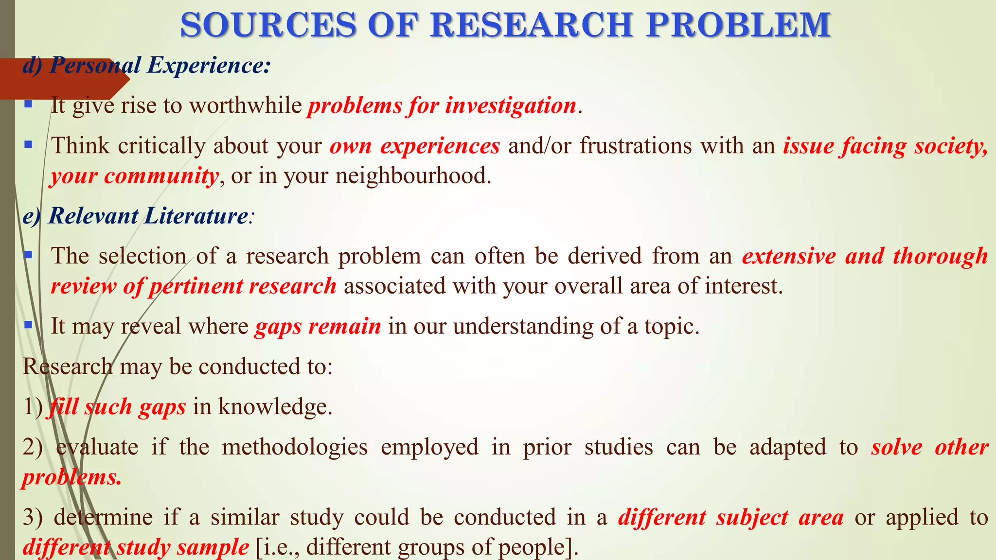 Business Research Methods - Identification of Research Problem ...