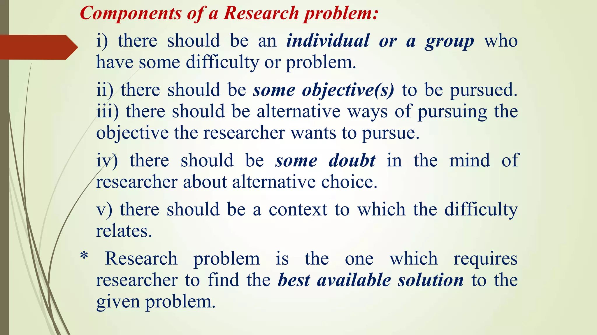 Business Research Methods - Identification of Research Problem ...