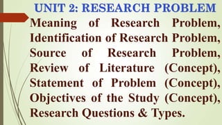 Business Research Methods - Identification of Research Problem ...