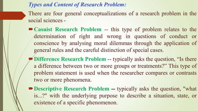Business Research Methods - Identification of Research Problem ...