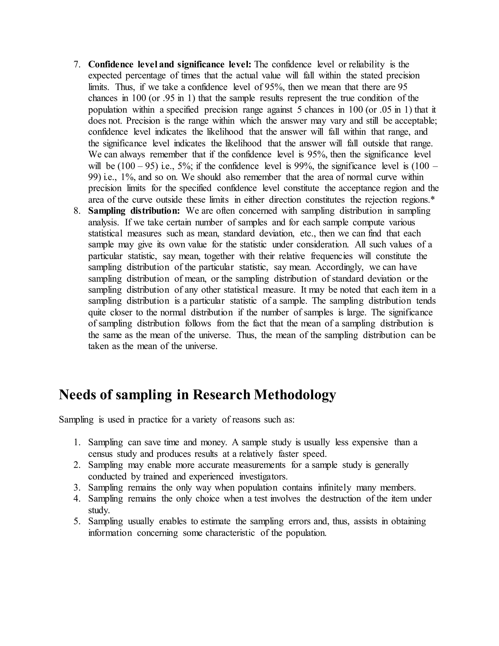 SAMPLING IN RESEARCH METHODOLOGY | DOCX