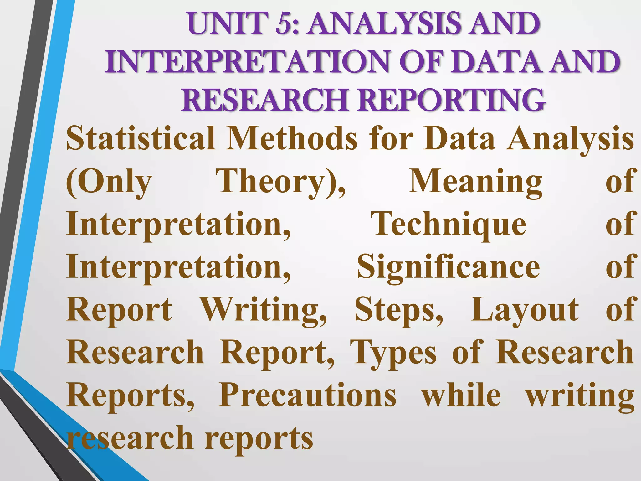 Data Analysis & Interpretation and Report Writing | PDF