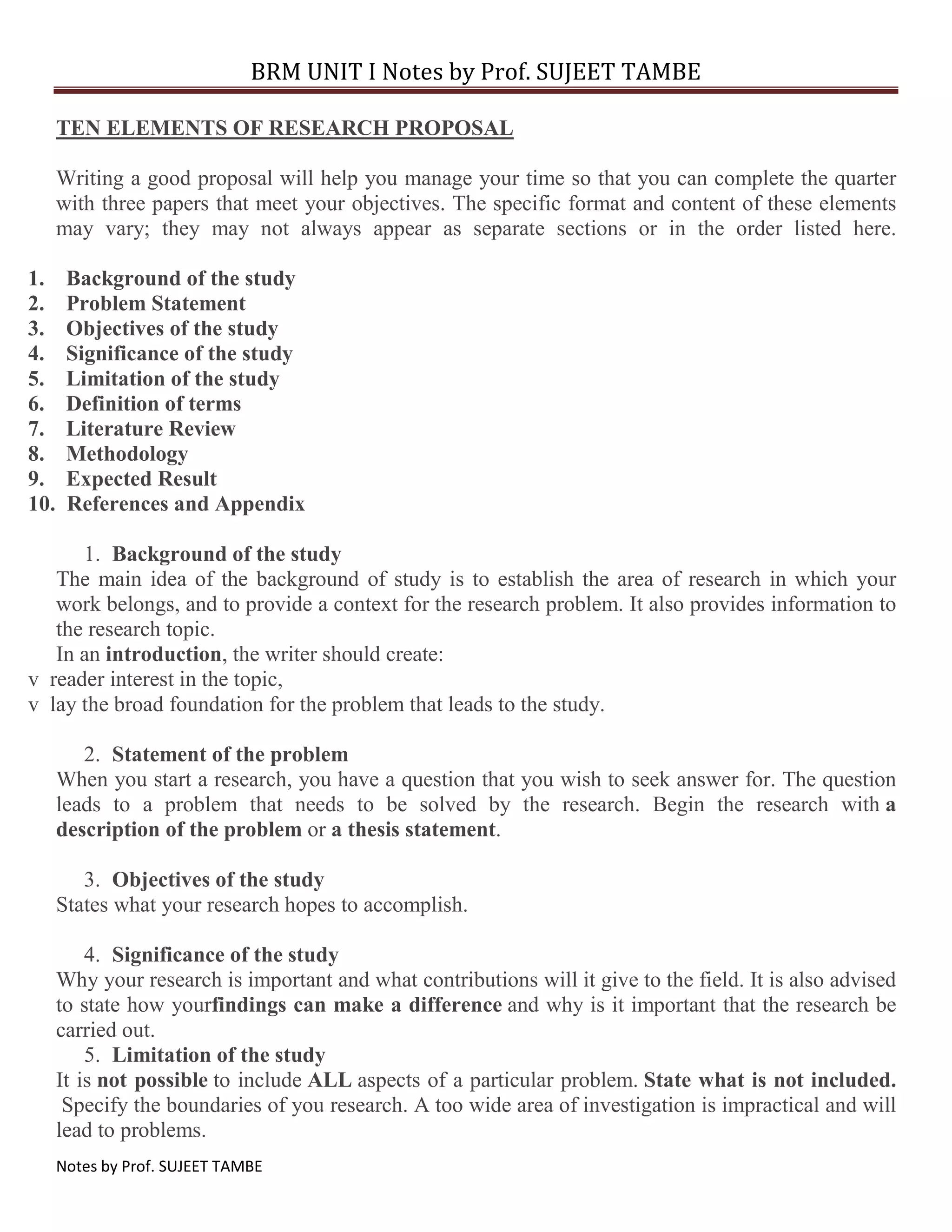 Business Research Methods Unit 1 notes | PDF