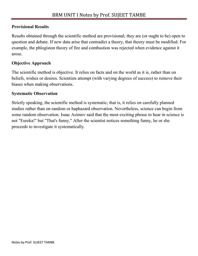 Business Research Methods Unit 1 notes | PDF