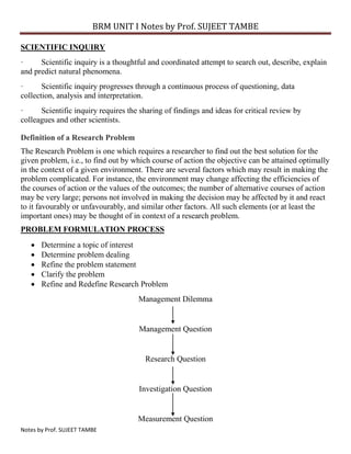 Business Research Methods Unit 1 notes | PDF